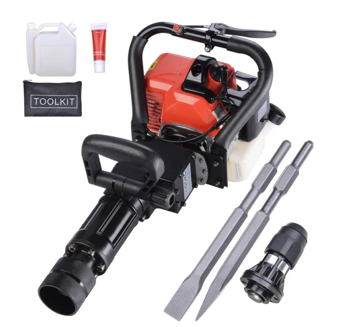 2in1 900W Gasoline Demolition Jack Hammer Pile Driver 2 Stroke 32.7CC ...